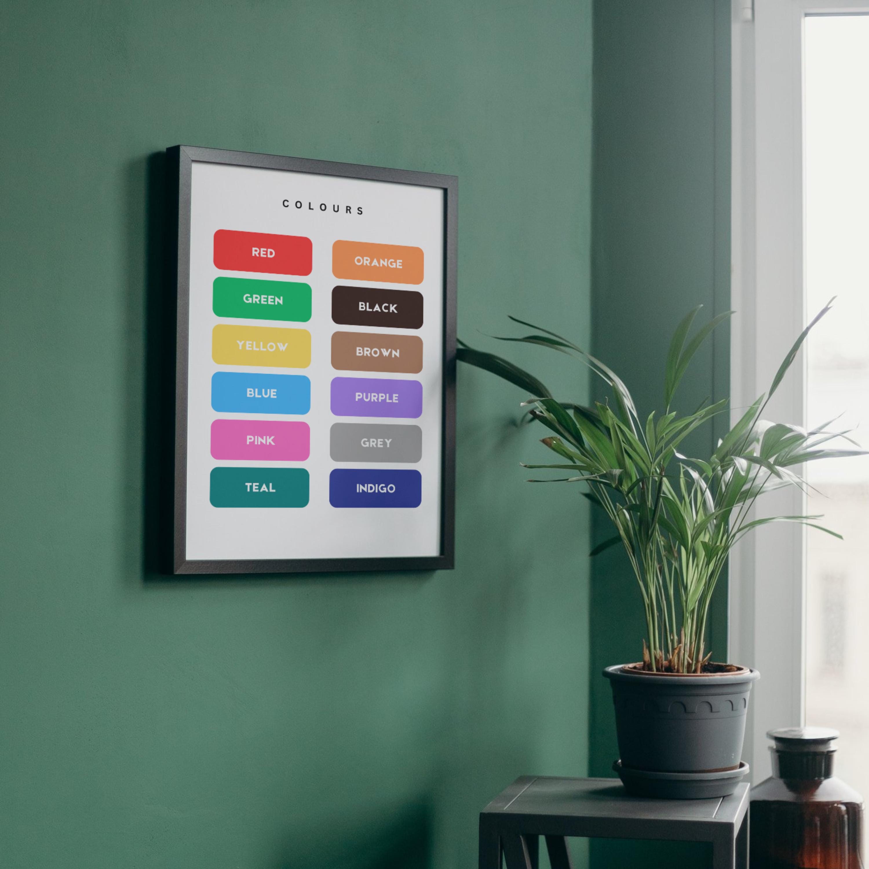 Colors Poster, Classroom Decor, Educational Poster, Colours Educational ...