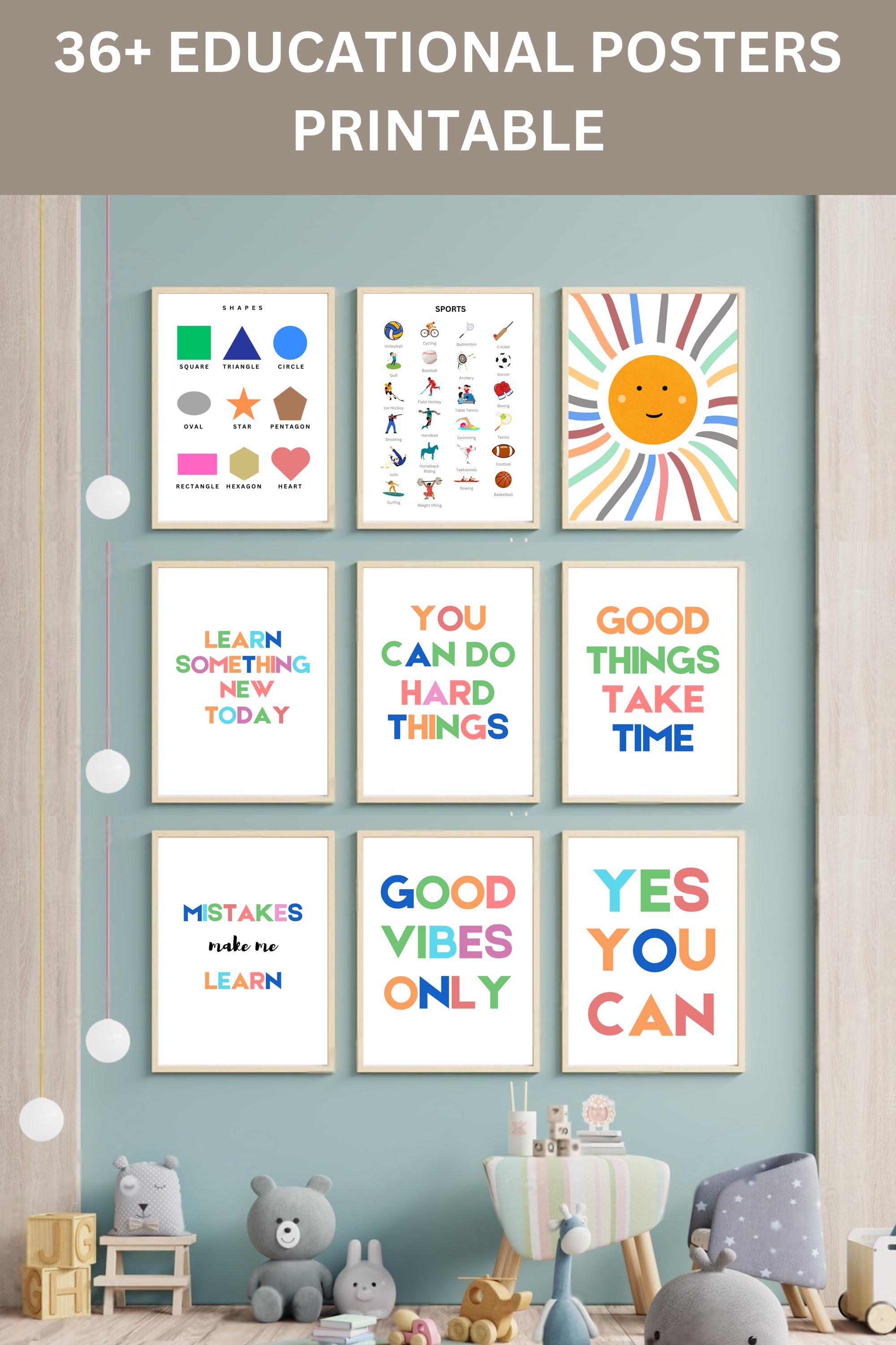 38 Classroom Decor Bundle Set, English Homeschool Educational Posters ...