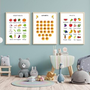 Printable Vegetables and Fruits Educational Posters, Classroom Decor ...