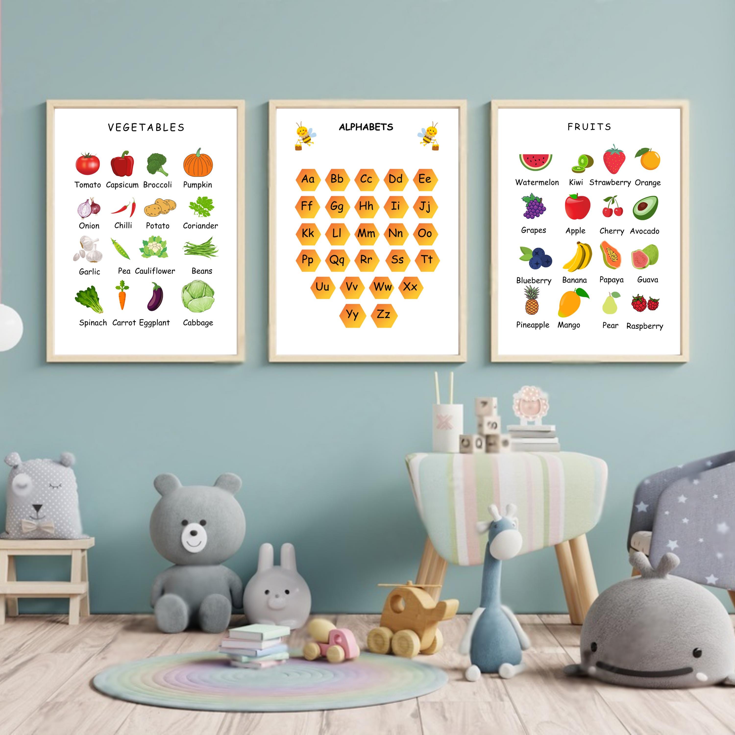 Printable Vegetables and Fruits Educational Posters, Classroom Decor ...