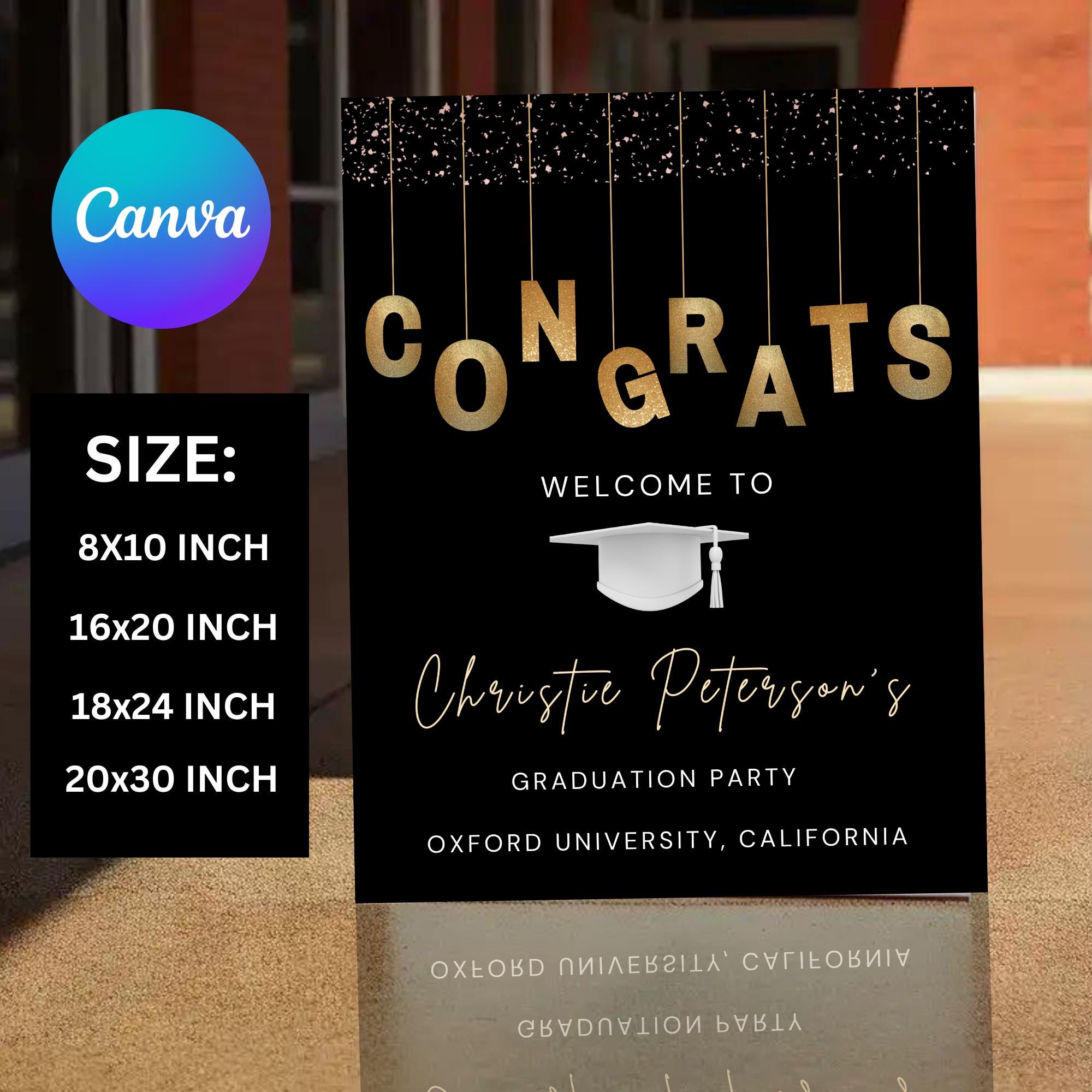 Graduation Party Welcome Sign Editable Template Instant Download Edit ...