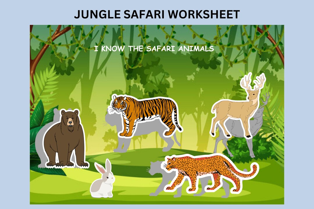 Wild Safari Worksheet, Toddler Activity, Homeschool Printables ...