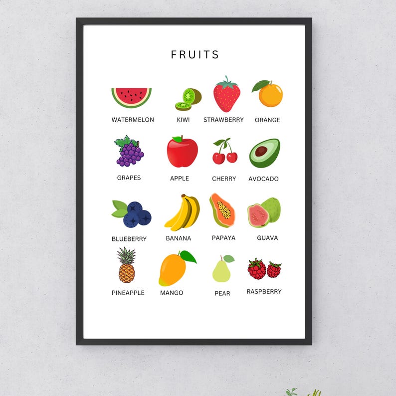 Printable Vegetables and Fruits Educational Posters, Classroom Decor ...