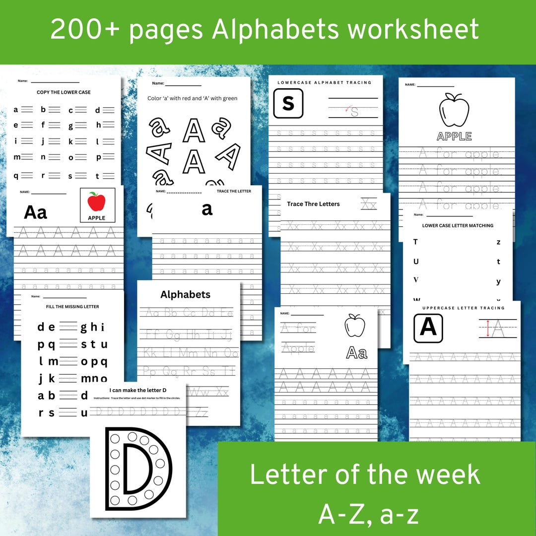 Letter of the Week Worksheets Printable, Alphabet Busy Book, Learning ...
