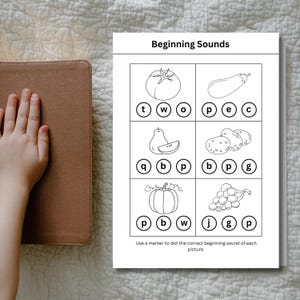 10 Printable Beginning Sounds Worksheets Preschool-1st Grade Phonics ...