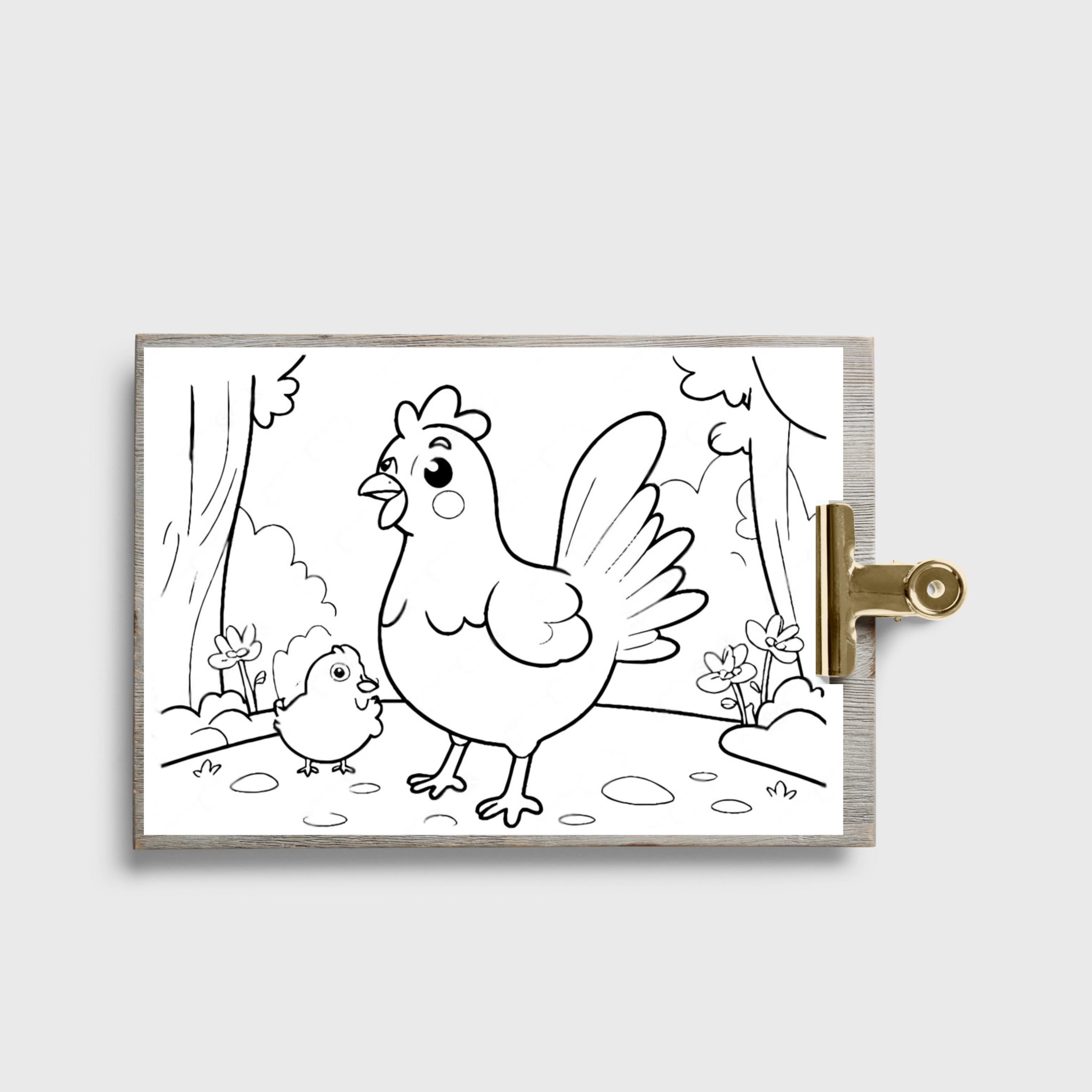 Chicken Birthday Coloring Pages for Kids, Toddlers, Preschoolers ...