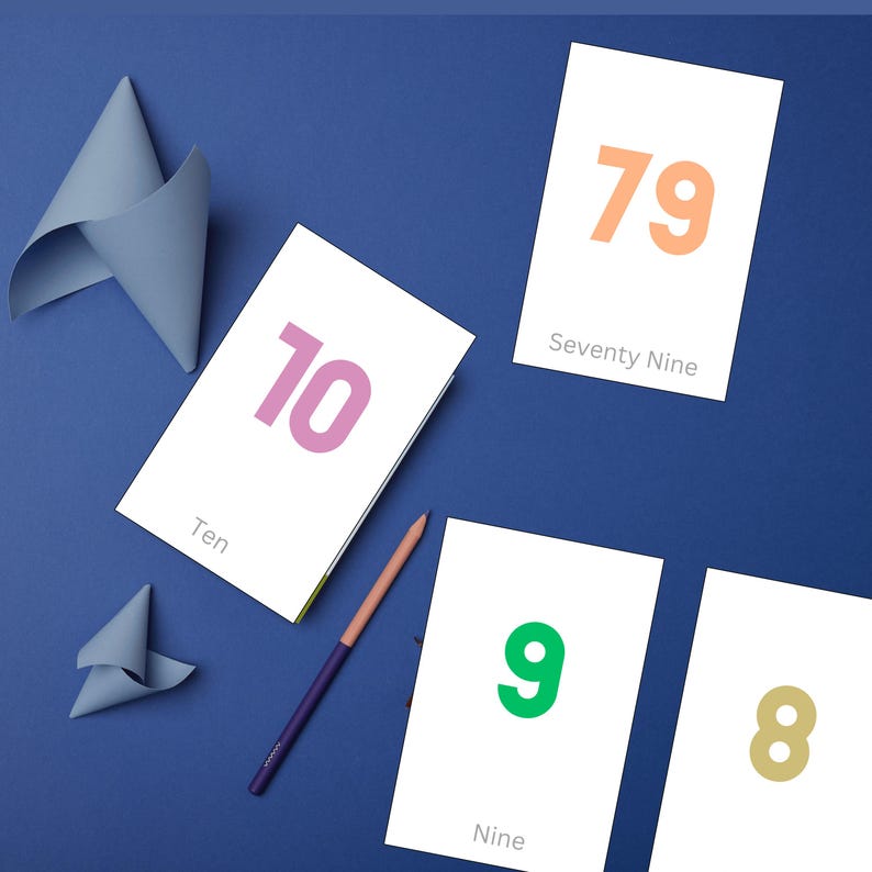 1-100 Printable Flashcards for Kids Nursery Preschool Kindergarten ...