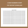 Number Chart 1-1000 | Numbers 1 to 1000 Printable | Numbers and ...