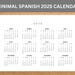 Printable Spanish 2025 Year Calendar Landscape Instant Download ...