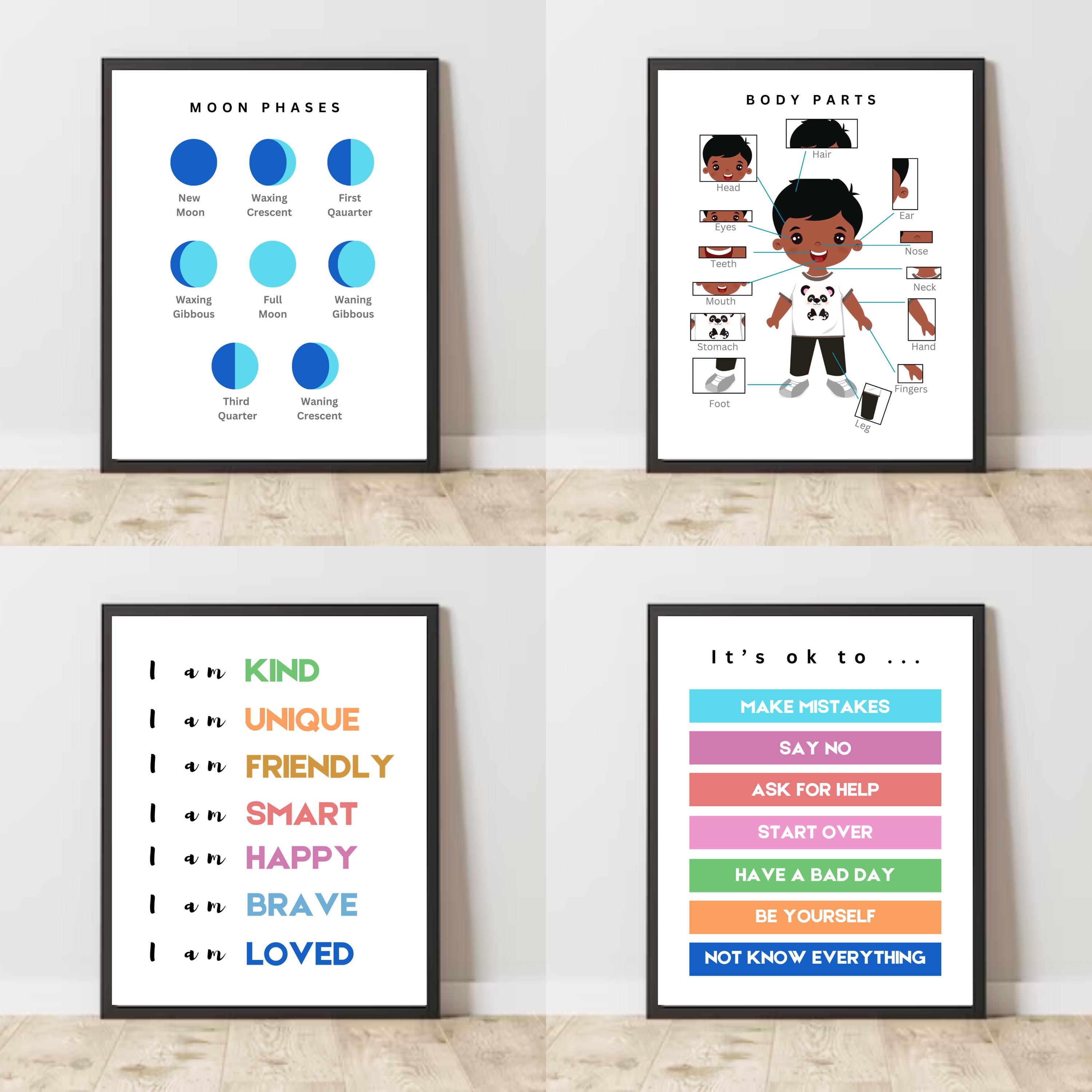 Educational Posters Set, 15 Homeschool Prints, Montessori Classroom ...