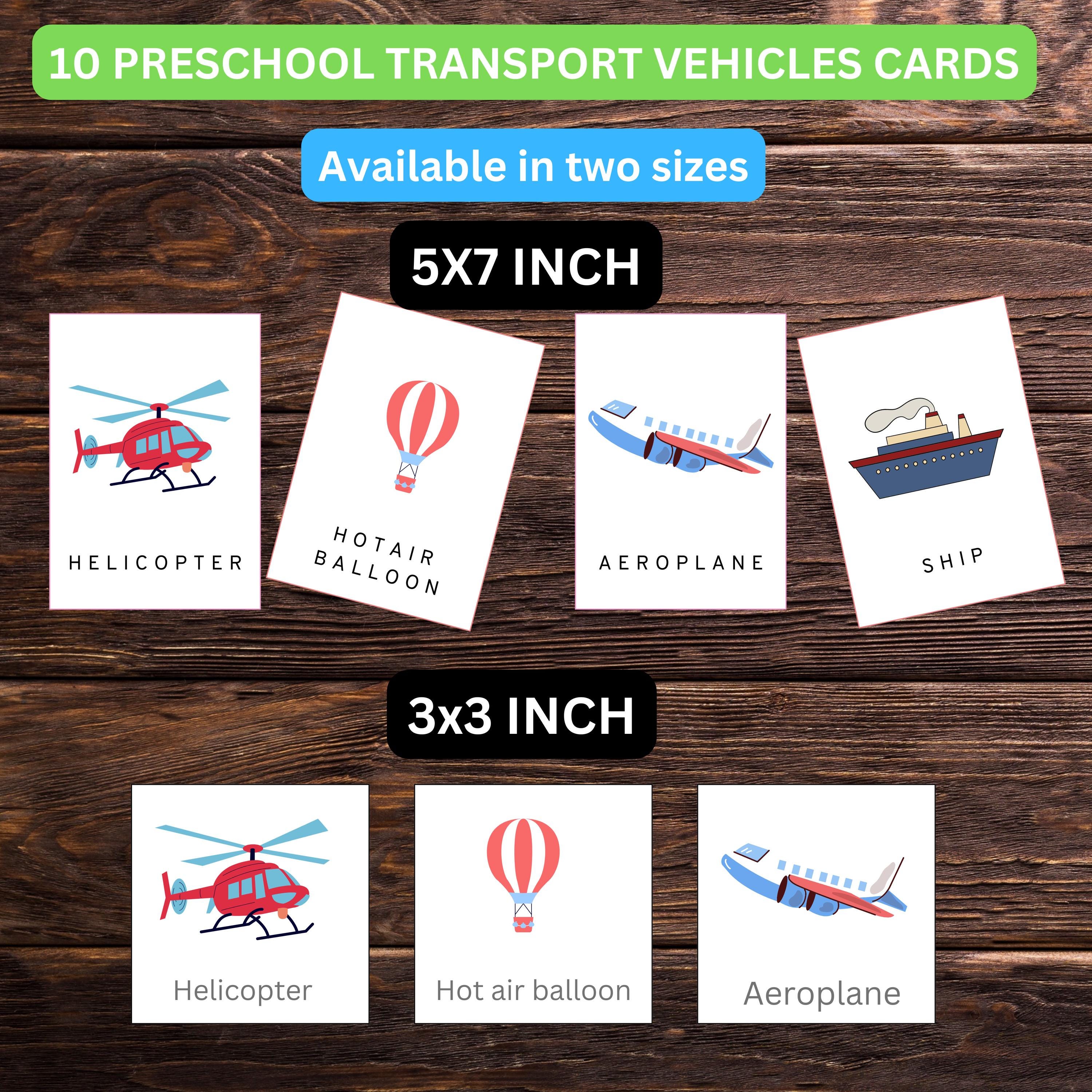 Transport Vehicles Flash Cards, Preschool Transport Flash Cards ...