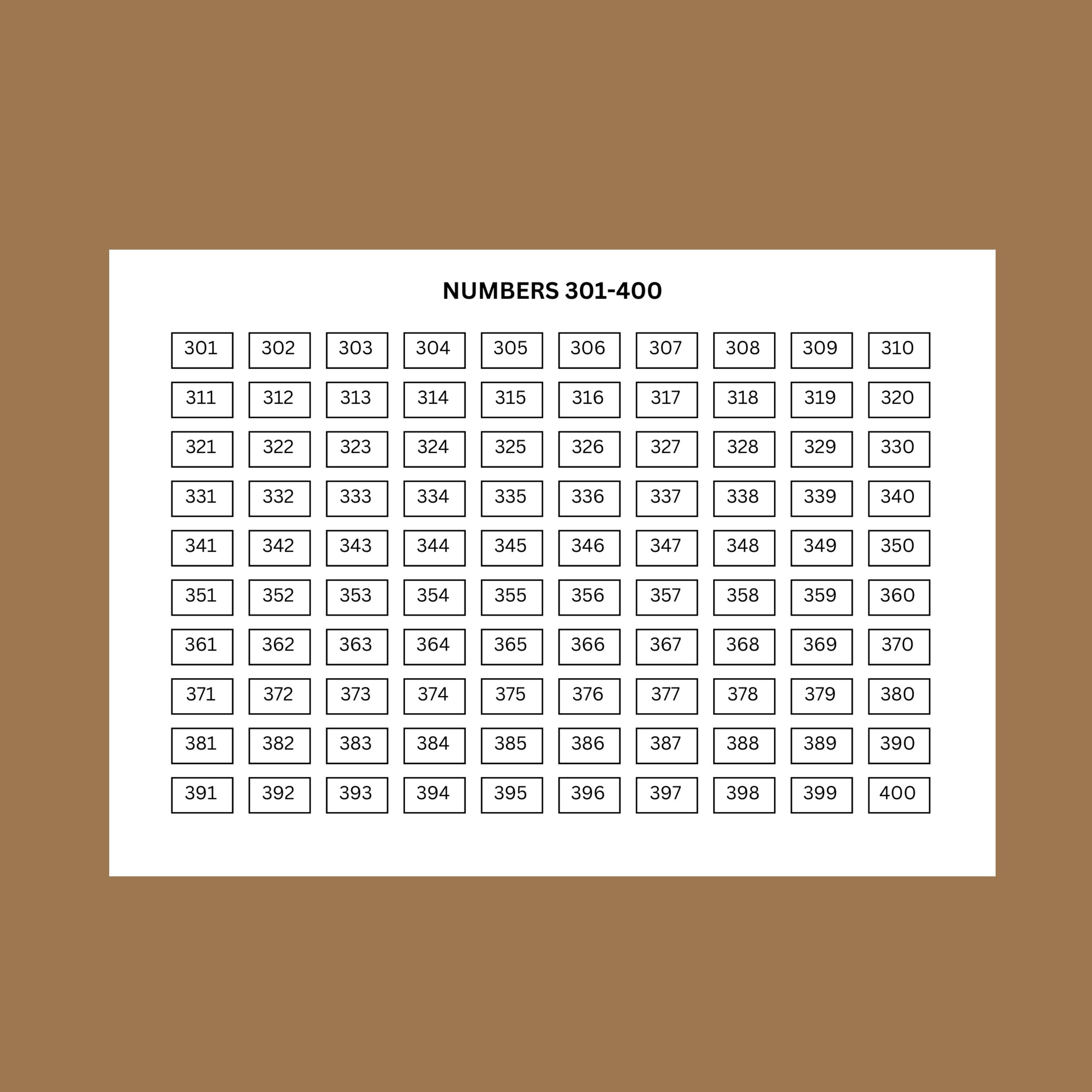 Number Charts 1-1000 | Numbers 1-1000 Printable | Numbers and Counting ...