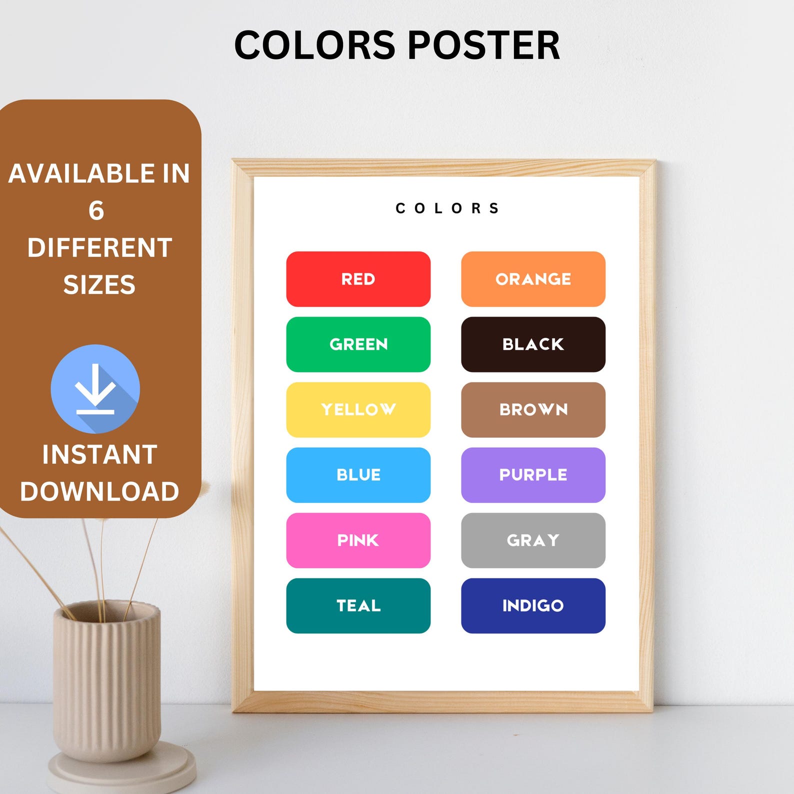 Colors Poster, Classroom Decor, Educational Poster, Colours Educational ...