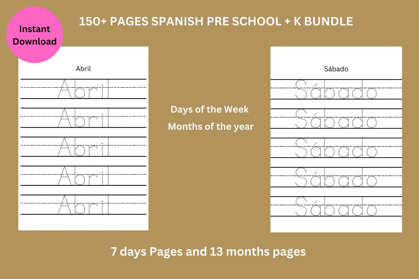 Spanish Prek + K Bundle, 100 Pages | Spanish Preschool & Kindergarten ...