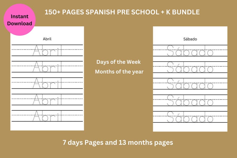 Spanish Prek + K Bundle, 100 Pages | Spanish Preschool & Kindergarten ...
