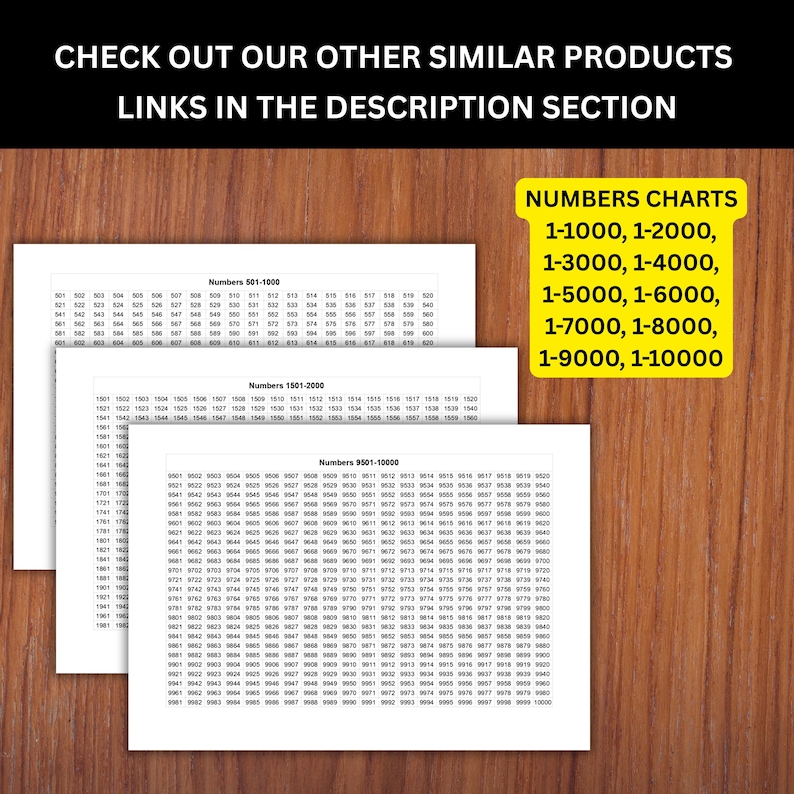 Number Chart 1-500 | Numbers 1 to 500 Printable | Numbers and Counting ...