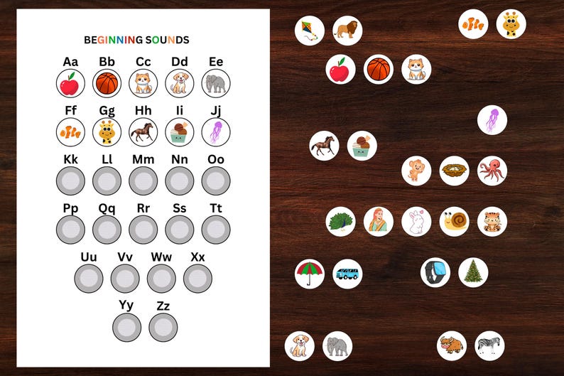 Beginning Sounds, Busy Book Printable, Alphabet Printable, Alphabet ...