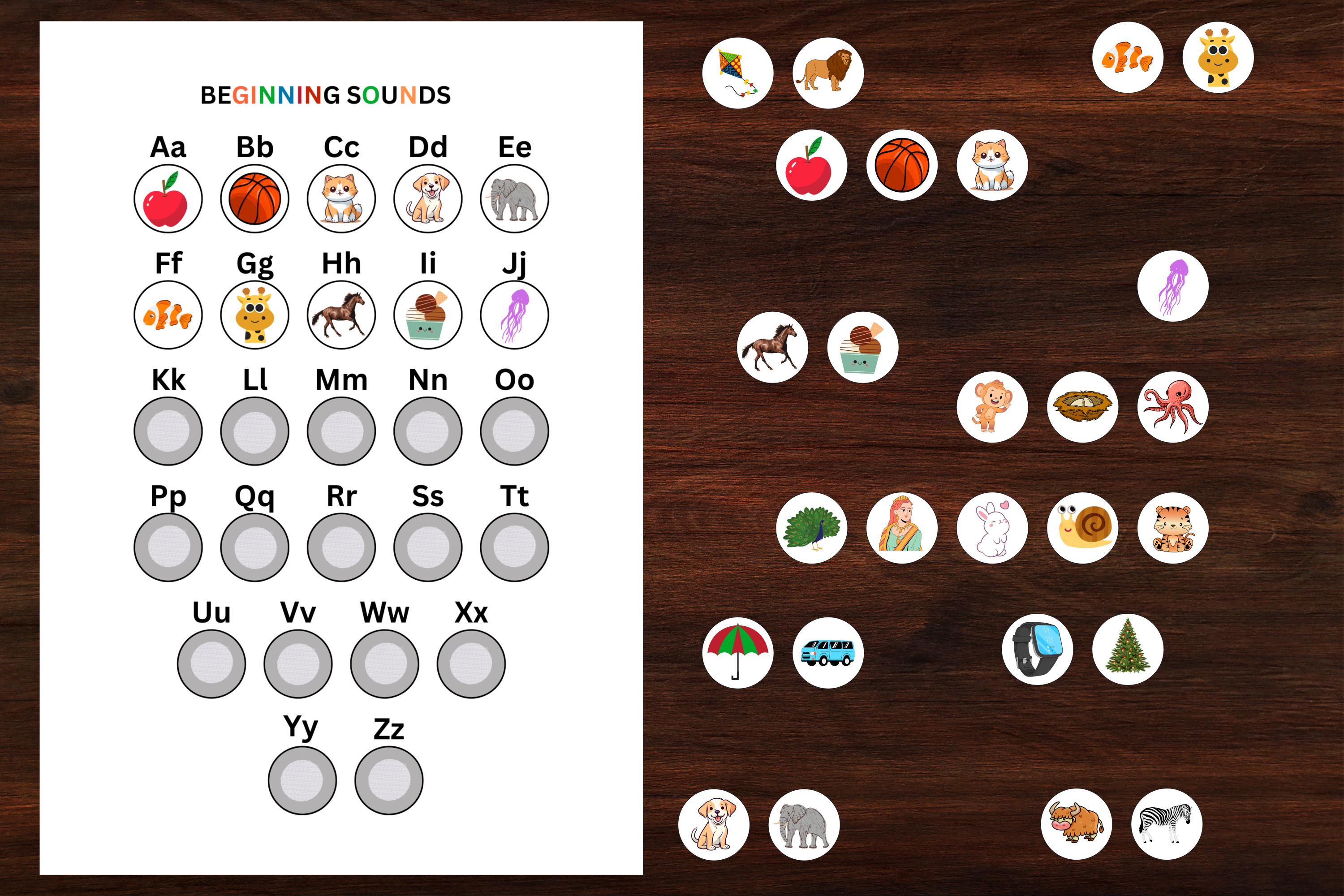 Beginning Sounds, Busy Book Printable, Alphabet Printable, Alphabet ...