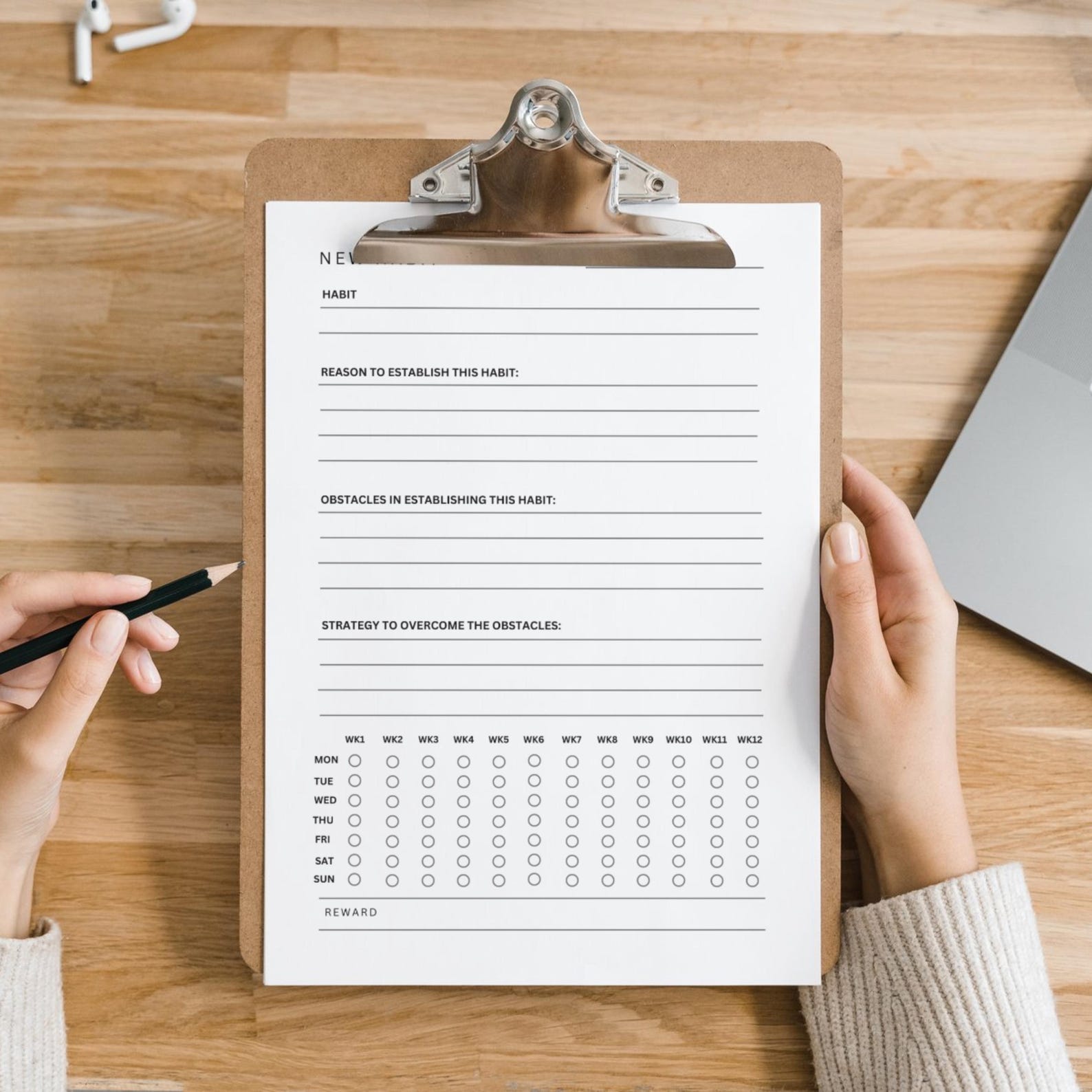 Printable Build a New Habit Planner, 12 Week Habit Tracker Journal, New ...