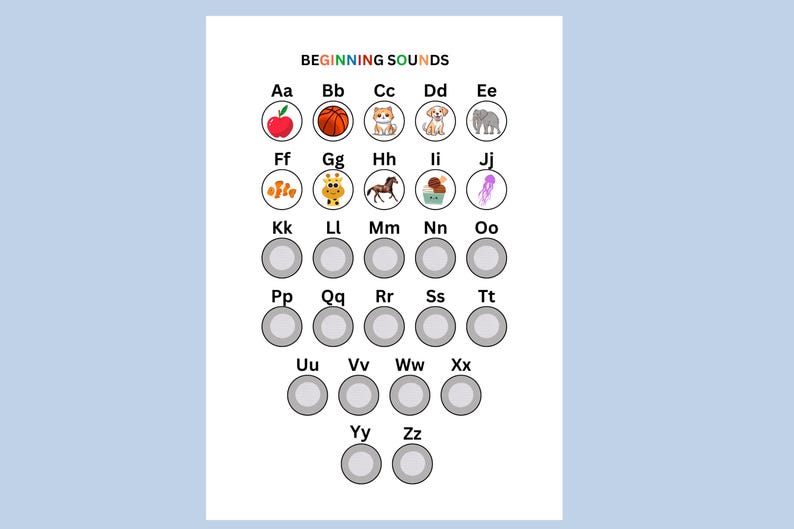 Beginning Sounds, Busy Book Printable, Alphabet Printable, Alphabet ...