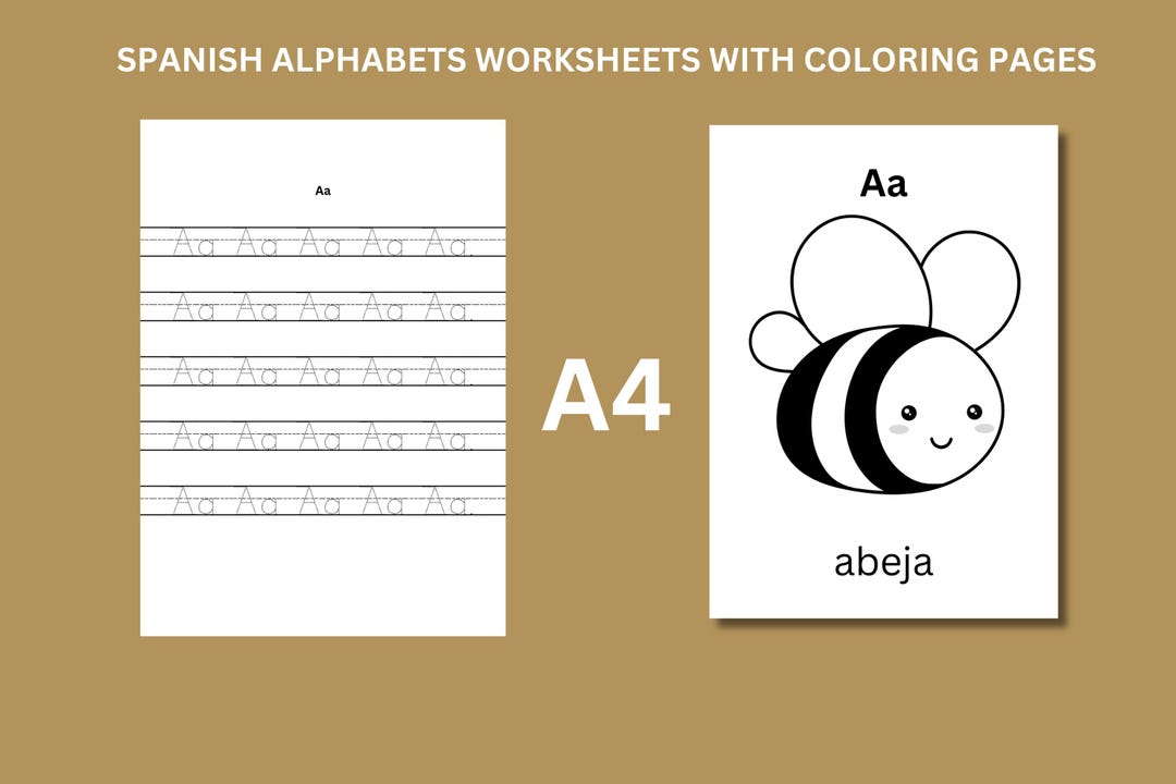 Spanish Printable Trace the Alphabet Worksheets With Coloring Pages ...
