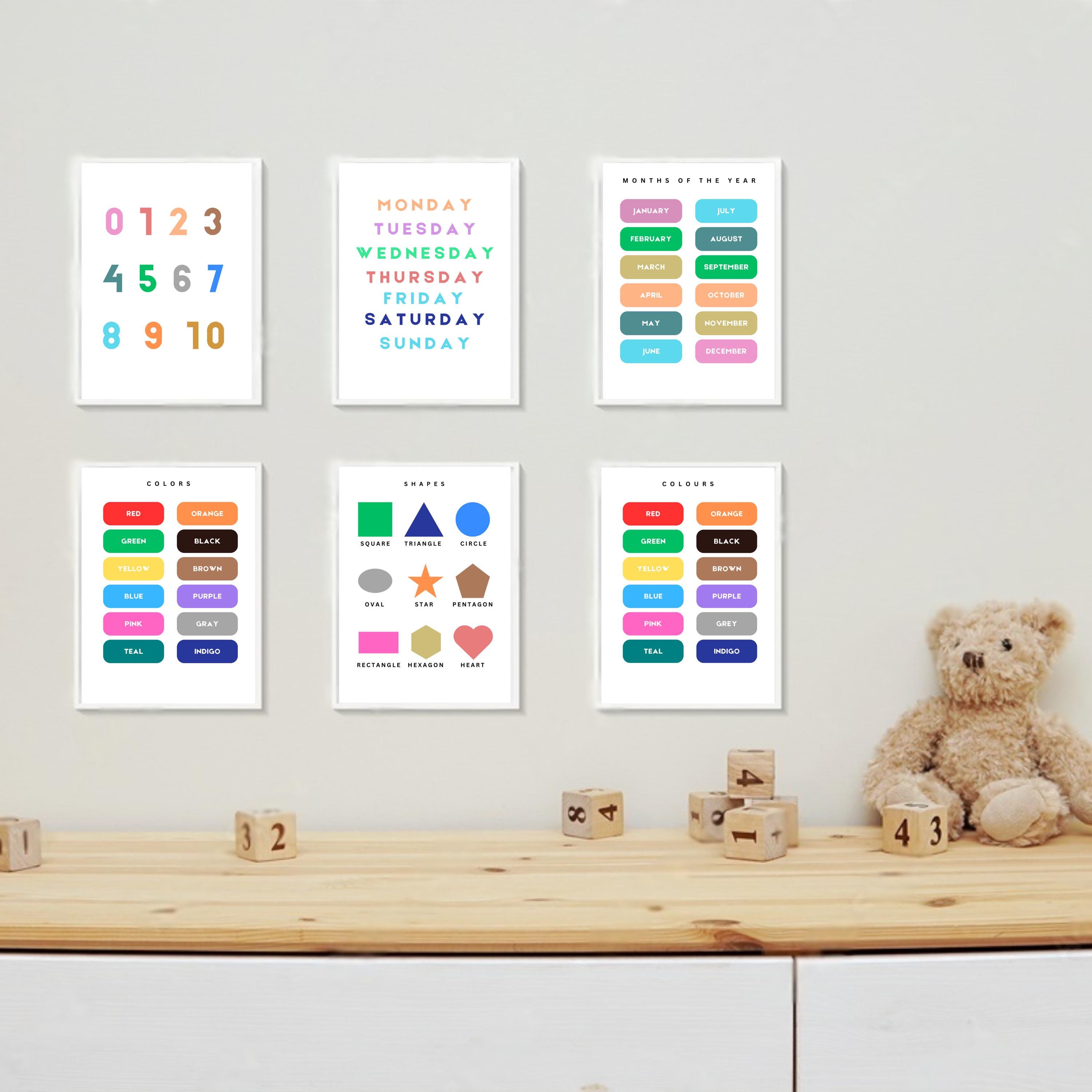 38 Classroom Decor Bundle Set, English Homeschool Educational Posters ...