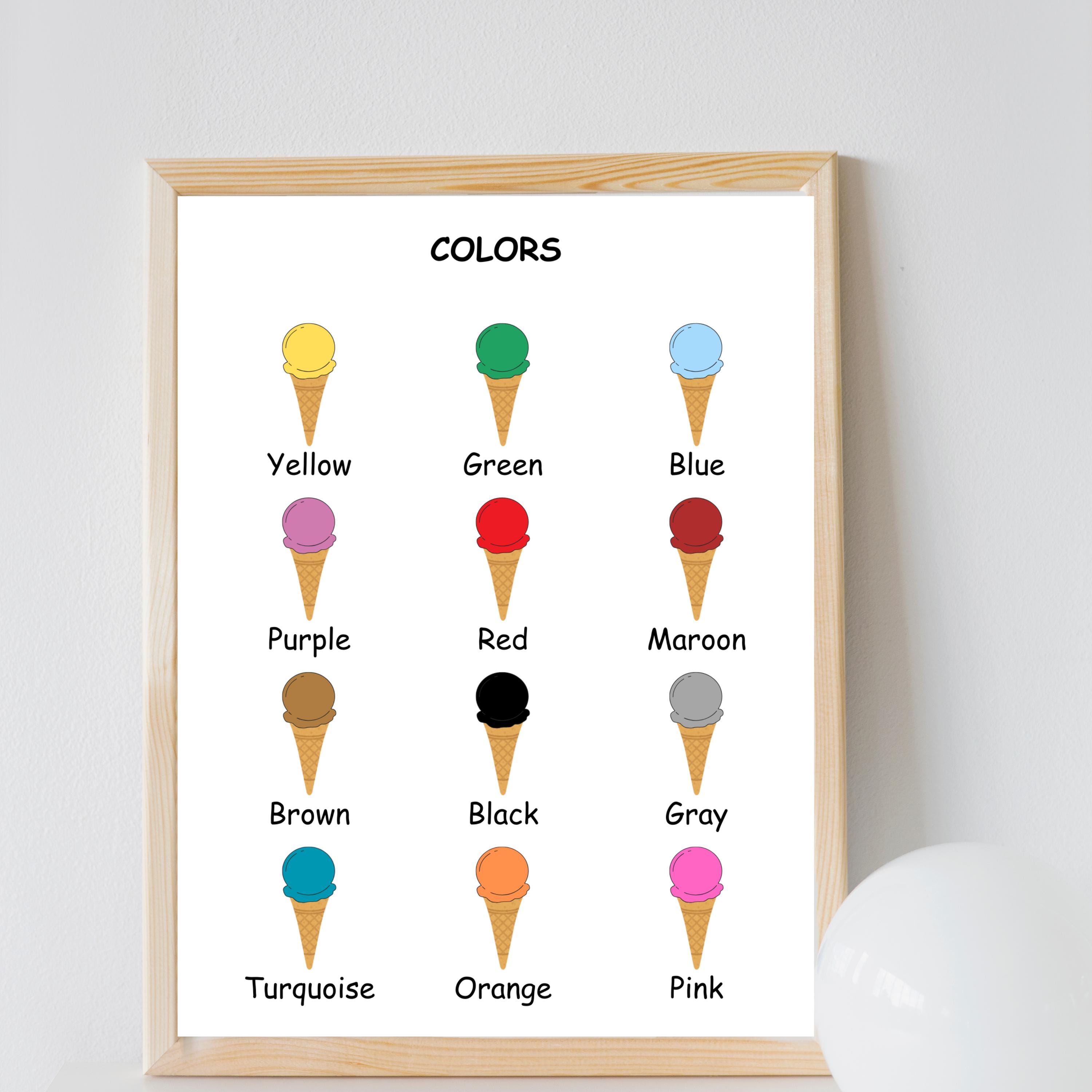 Colors Educational Poster, Montessori Poster, Learn Colors, Classroom ...