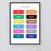 Colors Poster, Classroom Decor, Educational Poster, Colours Educational ...