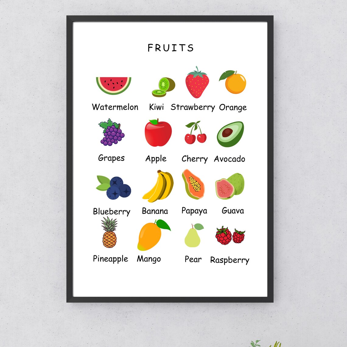 Printable Vegetables and Fruits Educational Posters, Classroom Decor ...