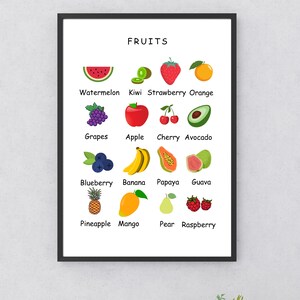 Printable Vegetables and Fruits Educational Posters, Classroom Decor ...