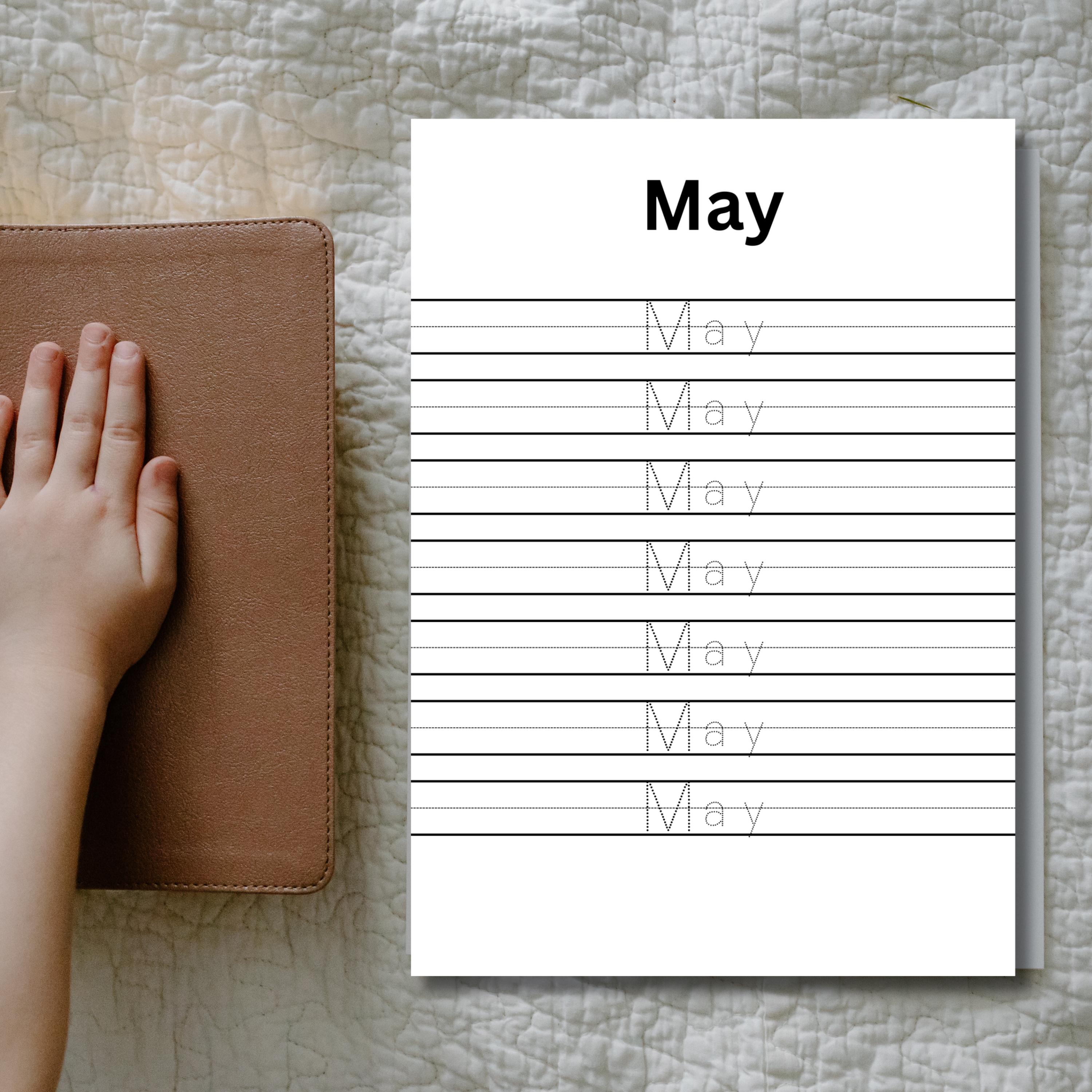 Months of the Year Tracing Worksheet Printable Handwriting Practice ...