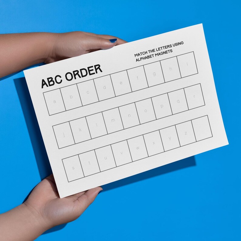 4 Printable ABC Order Work Mats/worksheets. Preschool-kindergarten ...