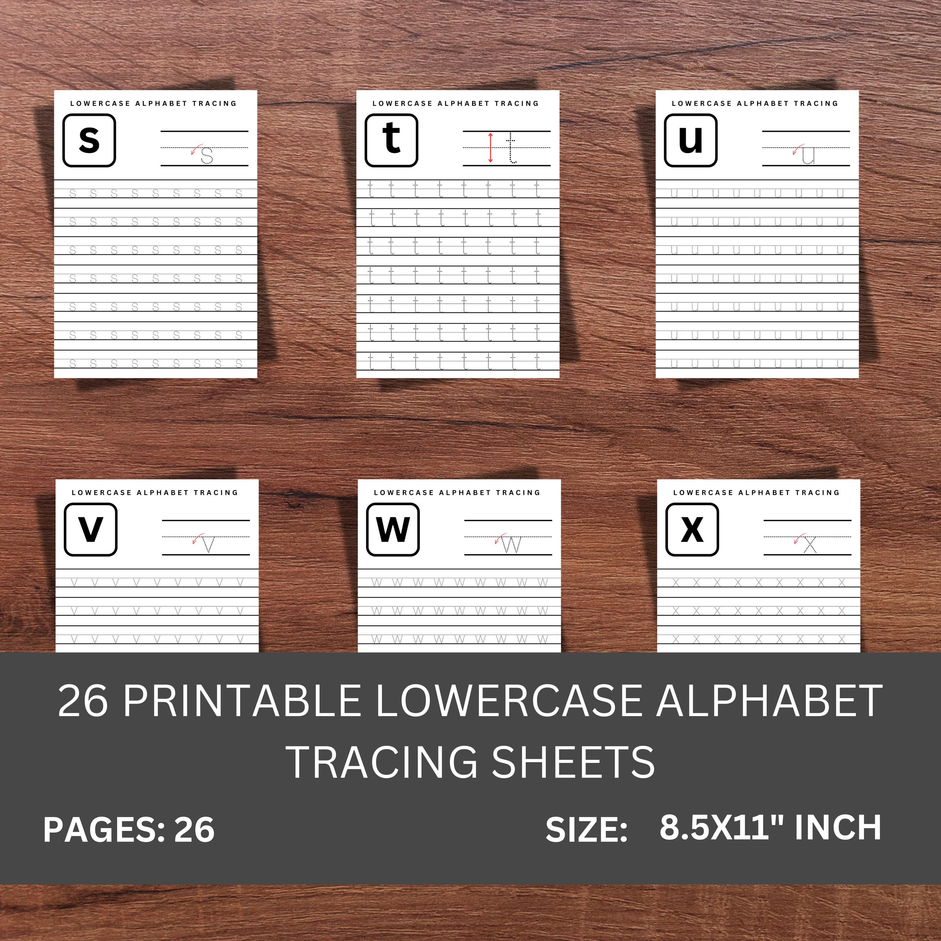 26 Printable Lowercase Alphabet Tracing Worksheets. Preschool ...
