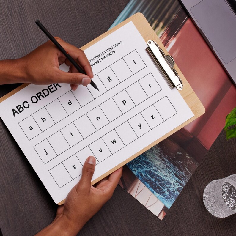 4 Printable ABC Order Work Mats/worksheets. Preschool-kindergarten ...