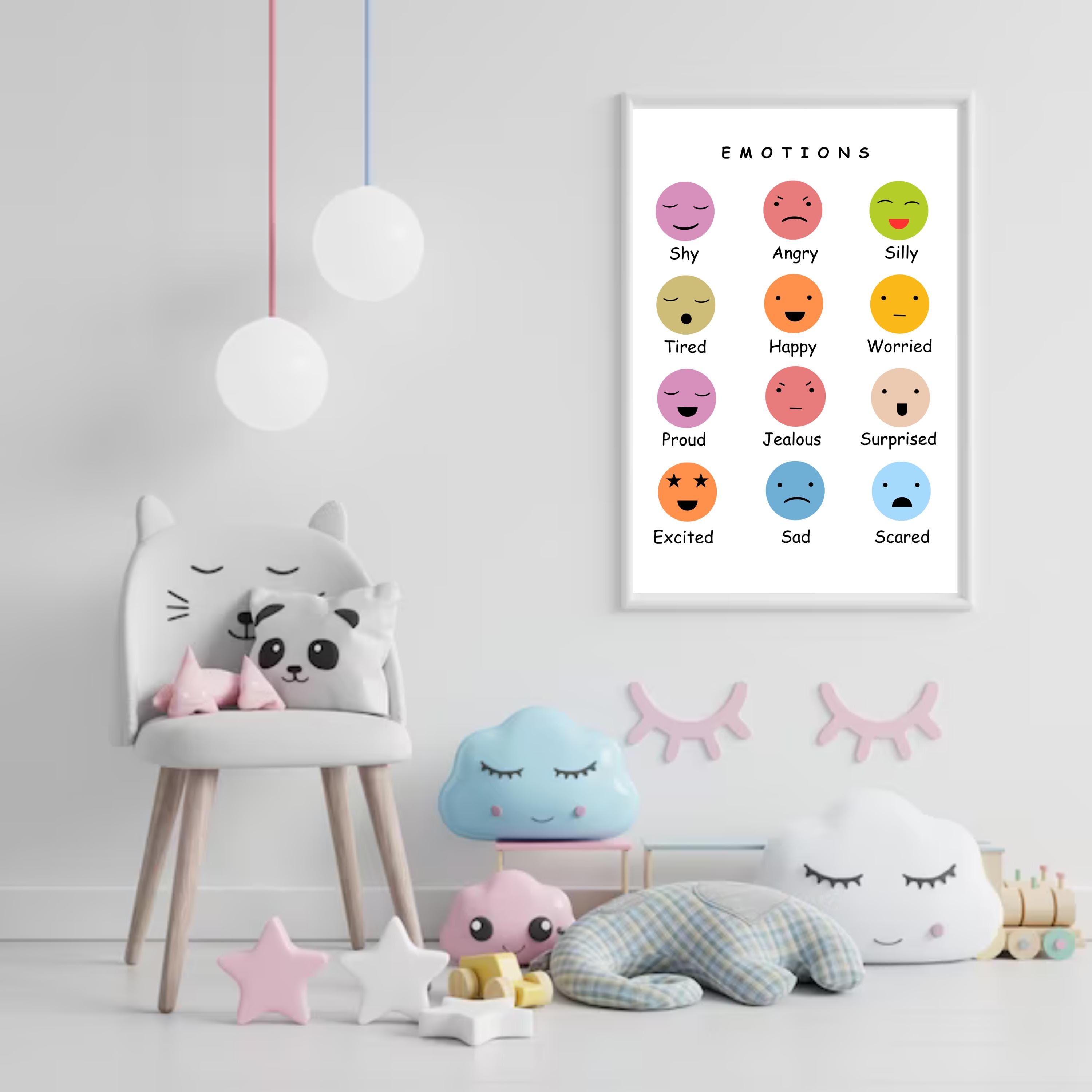 Feelings Poster, Emotions Chart, Calming Corner Print, Educational ...