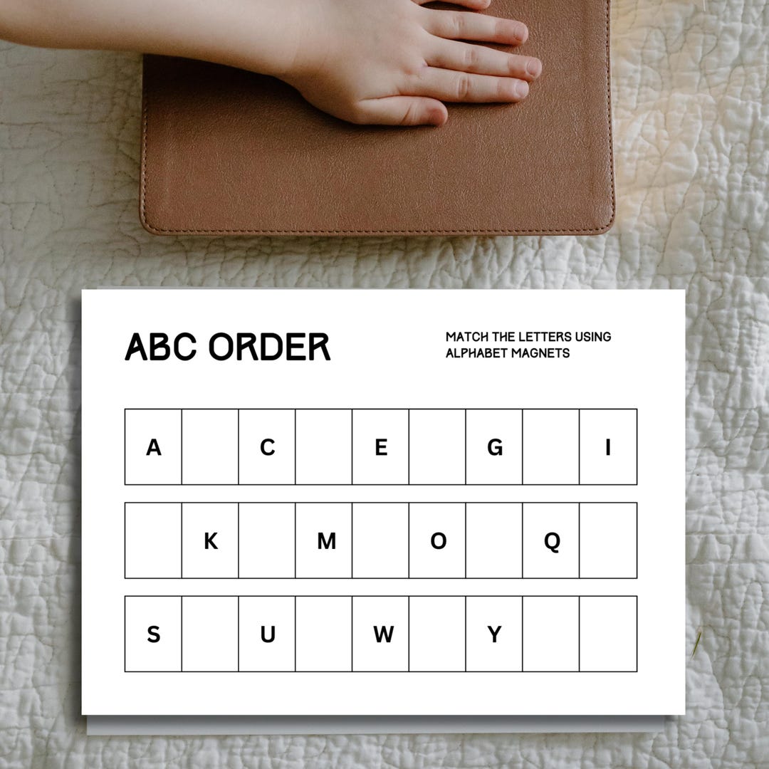 4 Printable ABC Order Work Mats/worksheets. Preschool-kindergarten ...