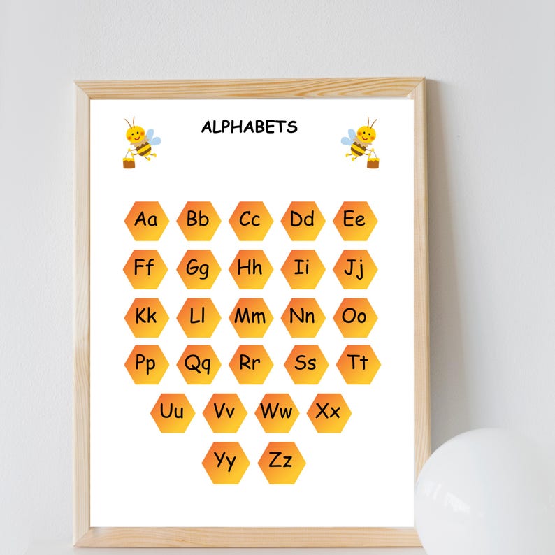 ABC Alphabets Poster Kindergarten Printable Instant Download PDF honey ...