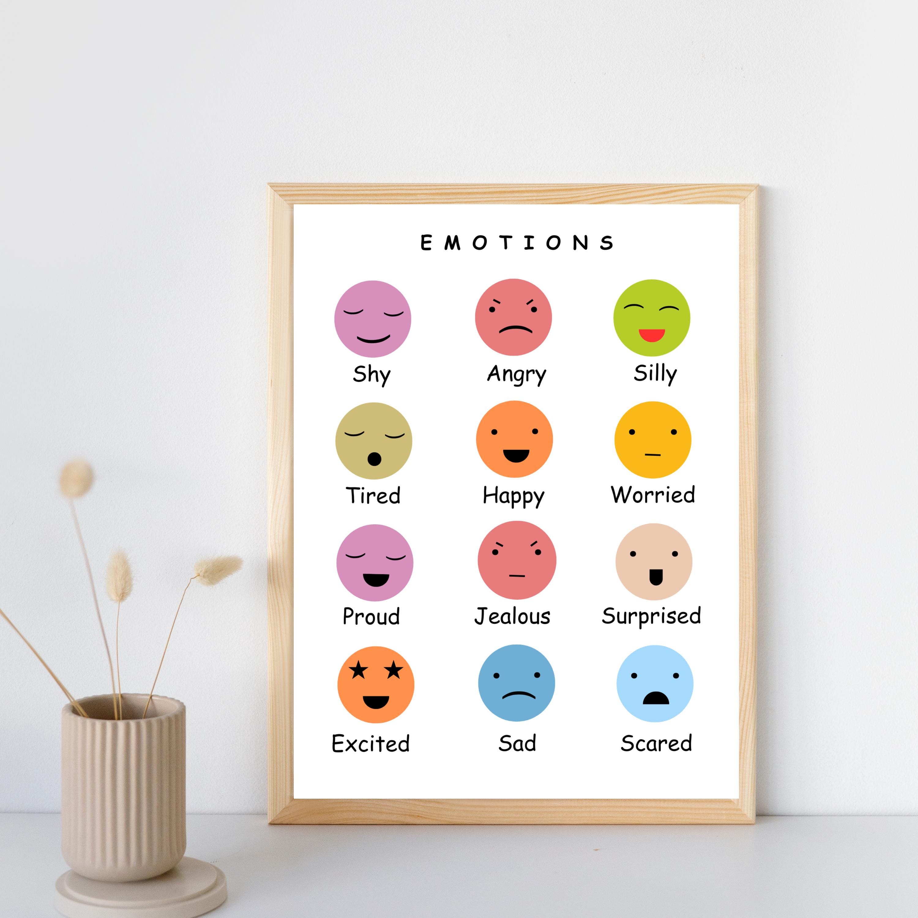 Feelings Poster, Emotions Chart, Calming Corner Print, Educational ...