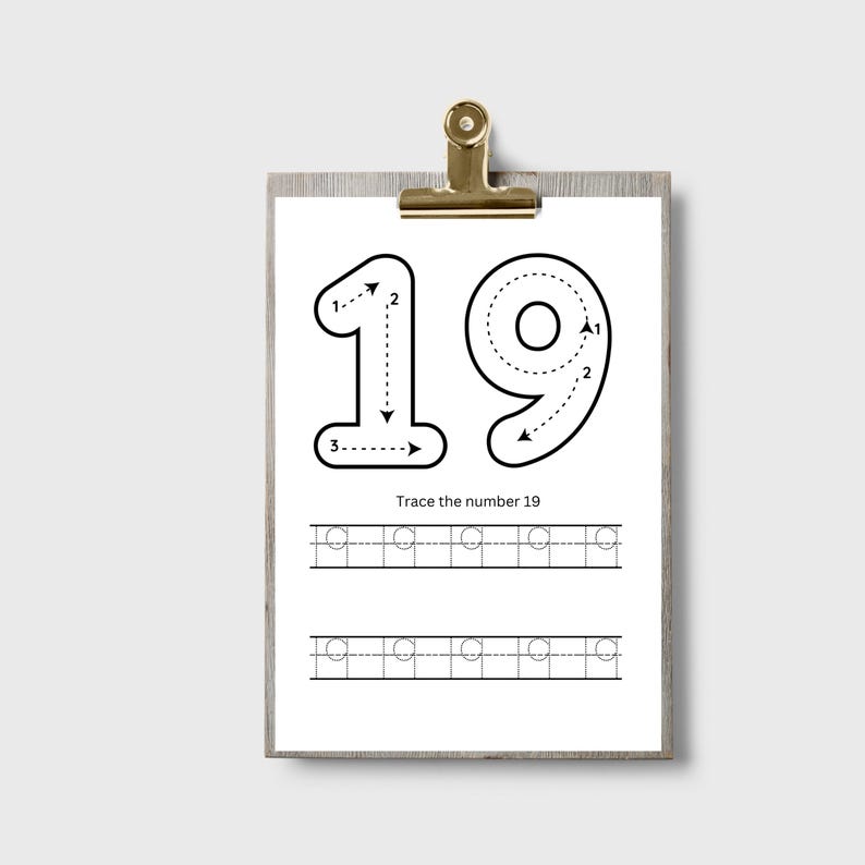 Printable 20 Number Tracing Worksheets, Traceable Numbers, Preschool ...