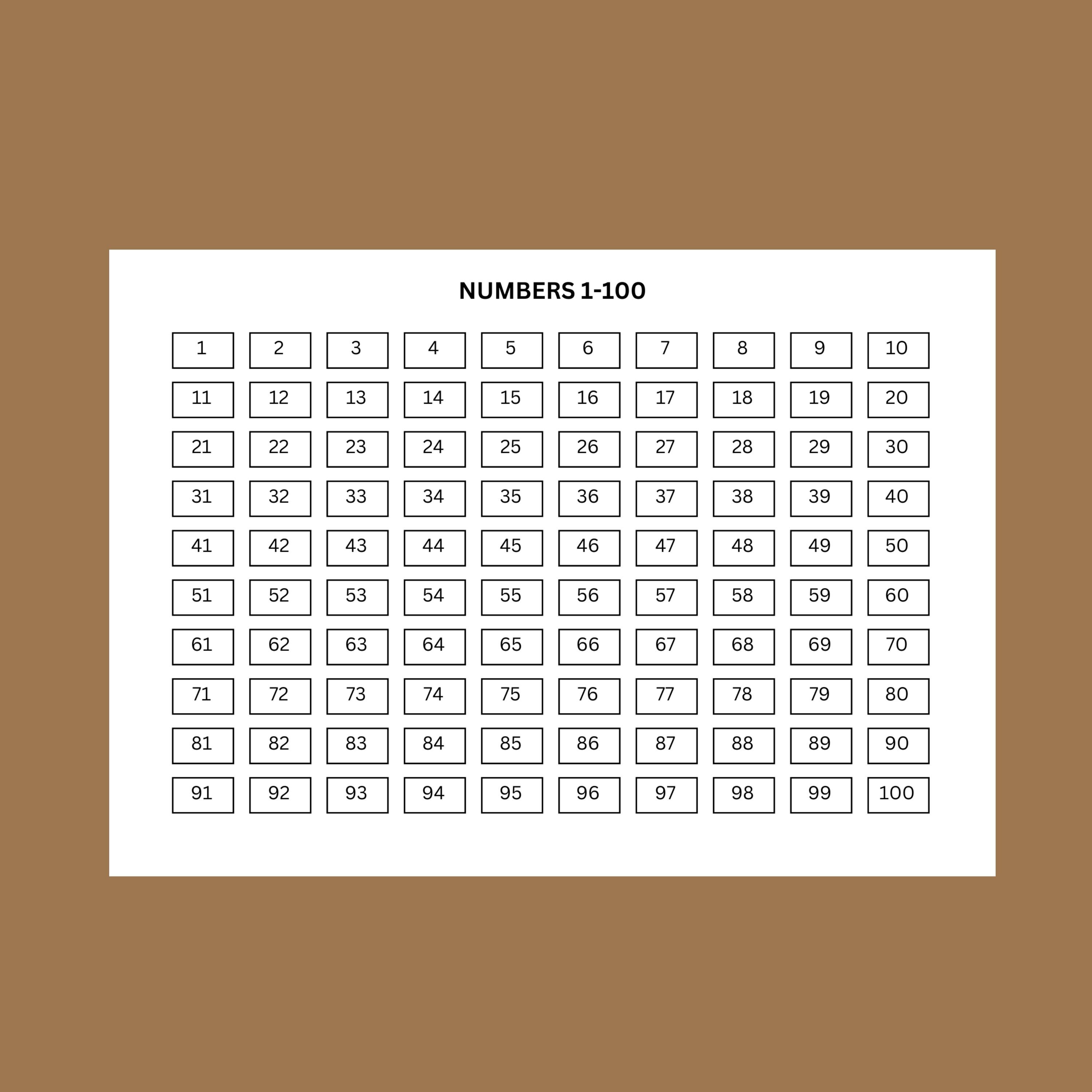 Number Charts 1-1000 | Numbers 1-1000 Printable | Numbers and Counting ...