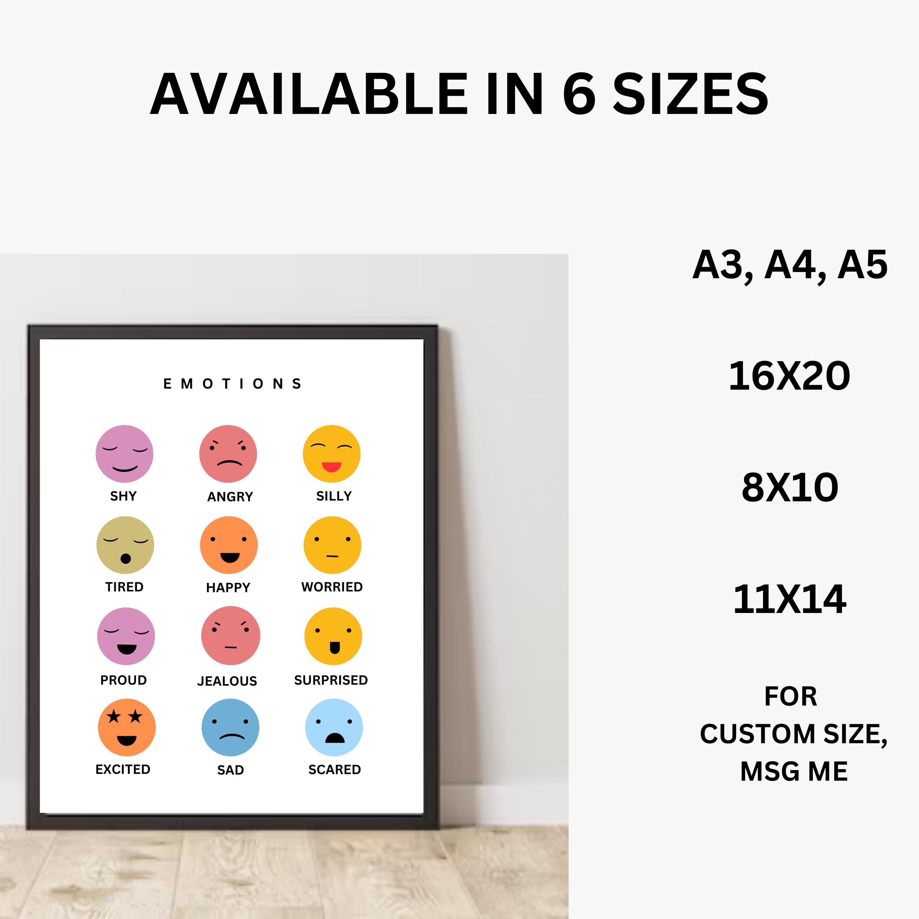 Feelings Poster and Flashcards, Emotions Chart, Calming Corner Print ...