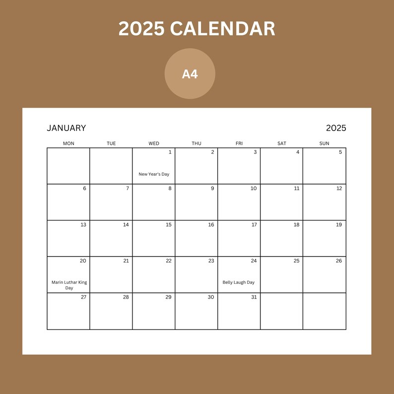 2025 Monthly Calendar With Holidays, Printable Calendar Template ...