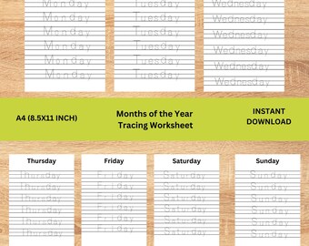Days of the Week Tracing / Printable Downloads for Pre-k & Kindergarten ...