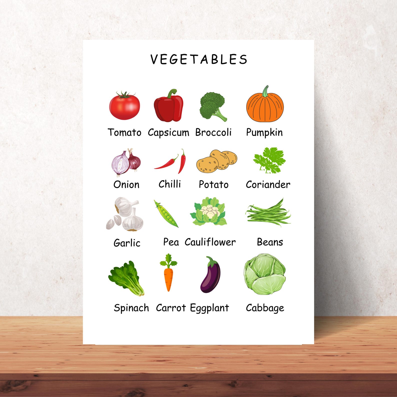 Printable Vegetables and Fruits Educational Posters, Classroom Decor ...