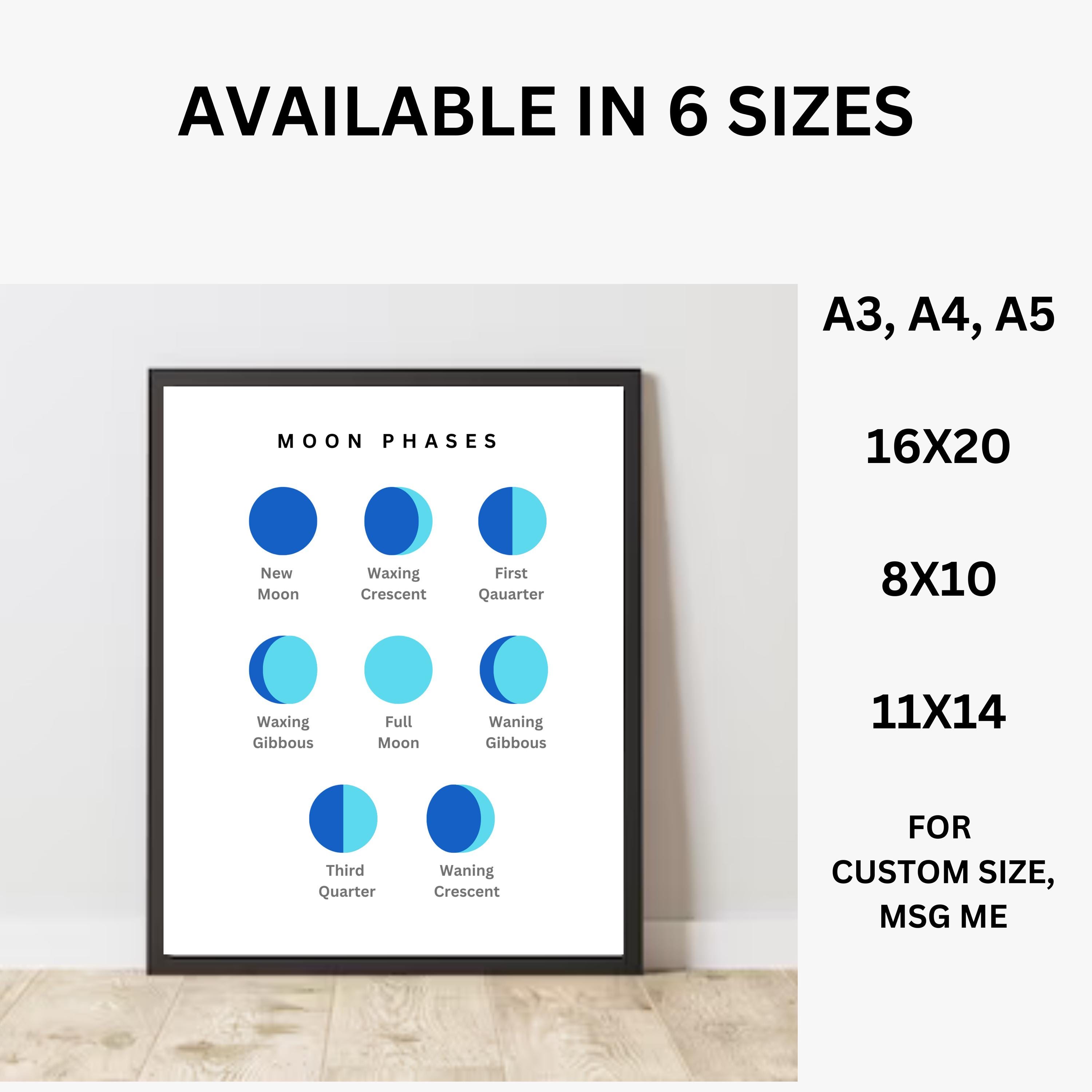 Moon Phases Print With Flashcards and Worksheet, Educational Kids ...