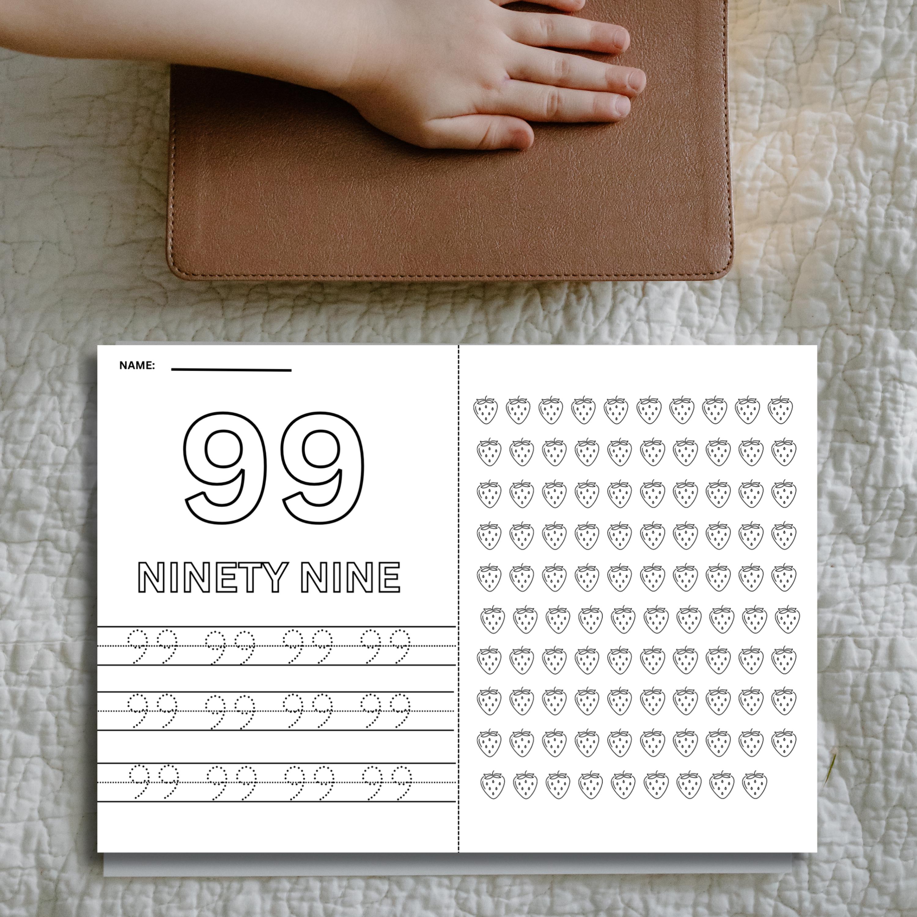 1-100 Numbers Writing Tracing Worksheets, Traceable Numbers, Preschool ...