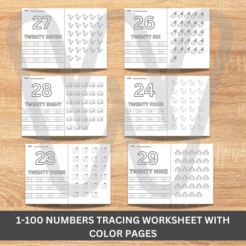 1-100 Numbers Writing Tracing Worksheets, Traceable Numbers, Preschool ...