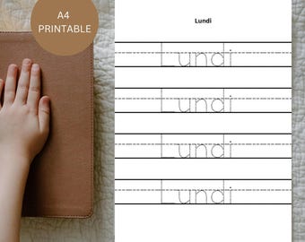 Days of the Week Tracing / Printable Downloads for Pre-k & Kindergarten ...