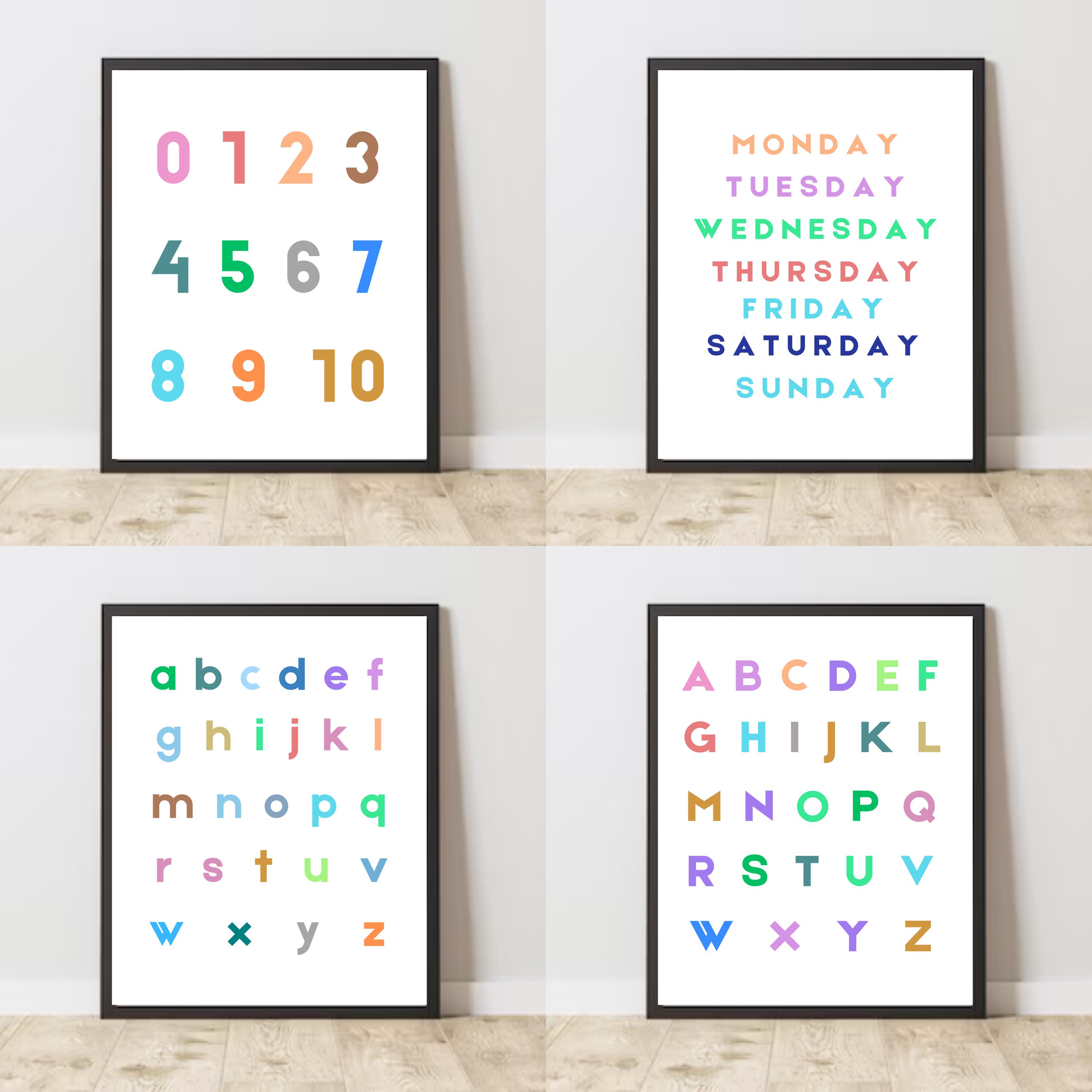 Educational Posters Set, 15 Homeschool Prints, Montessori Classroom ...