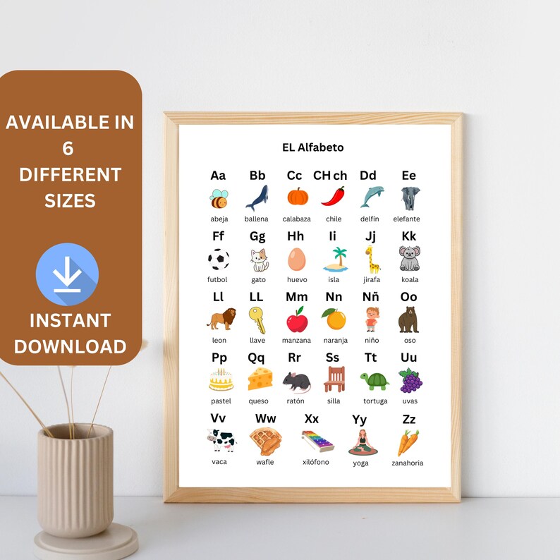 Spanish Alphabets Poster Ready to Print PDF Educational Posters Banners ...